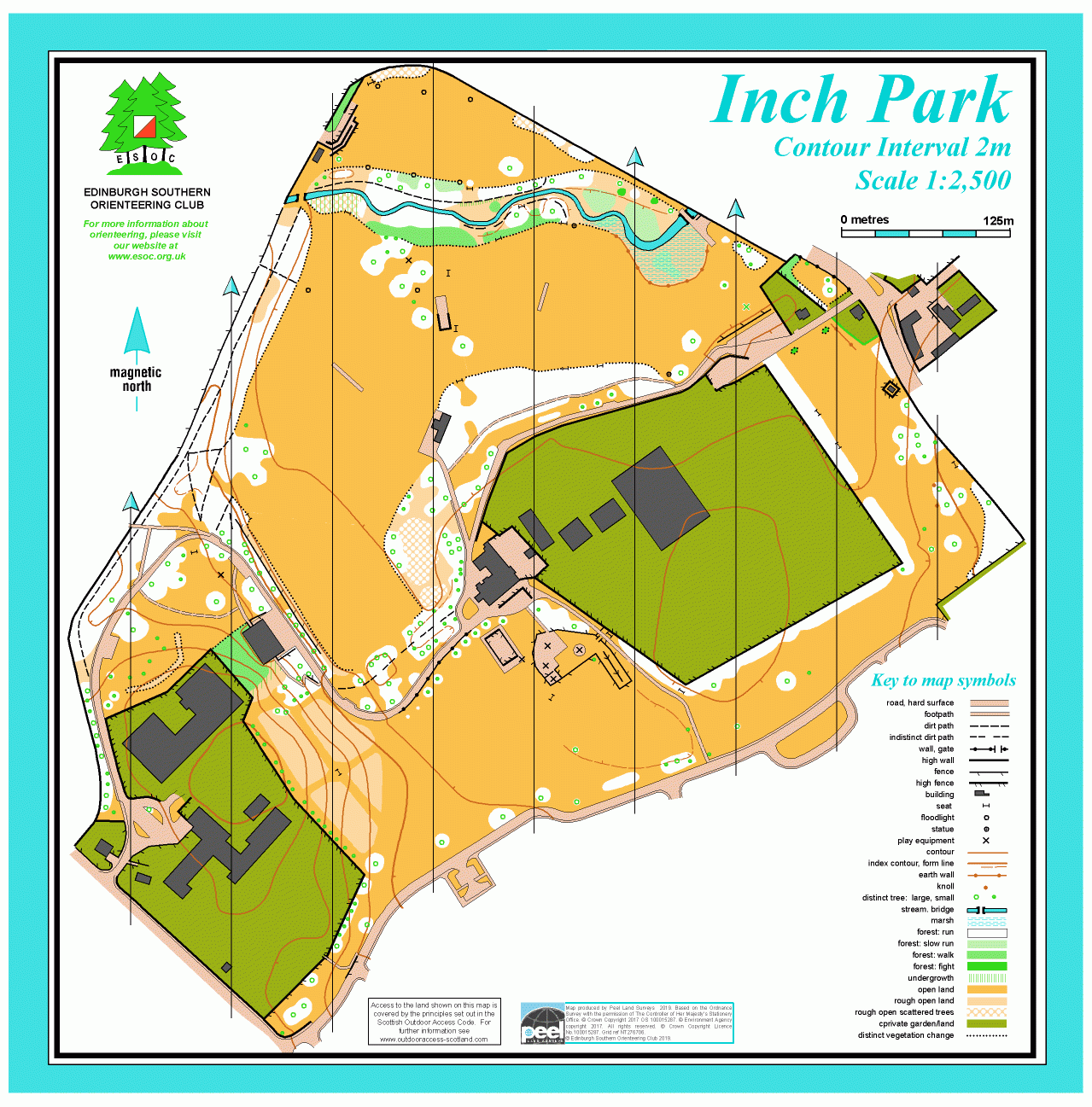 Inch Park map - Edinburgh Southern Orienteering Club