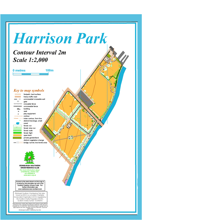 Harrison Park map - Edinburgh Southern Orienteering Club