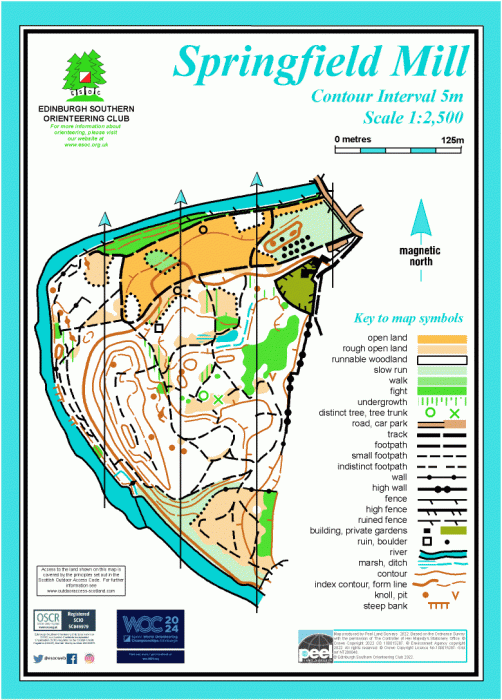 Springfield Mill map - Edinburgh Southern Orienteering Club